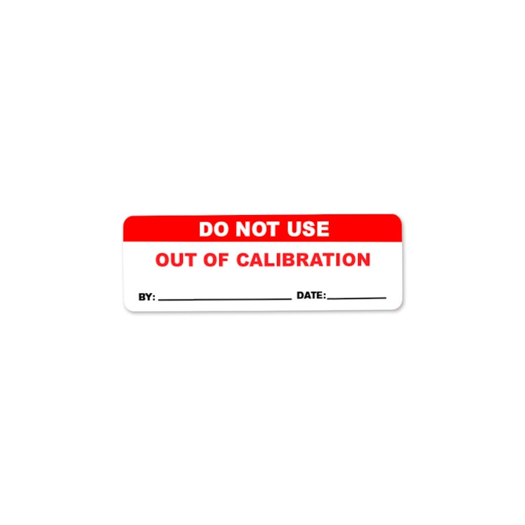 "Do Not Use - Out of Calibration" with "By" & "Date" Rectangular Paper Write-On Label - 3" x 1 ...
